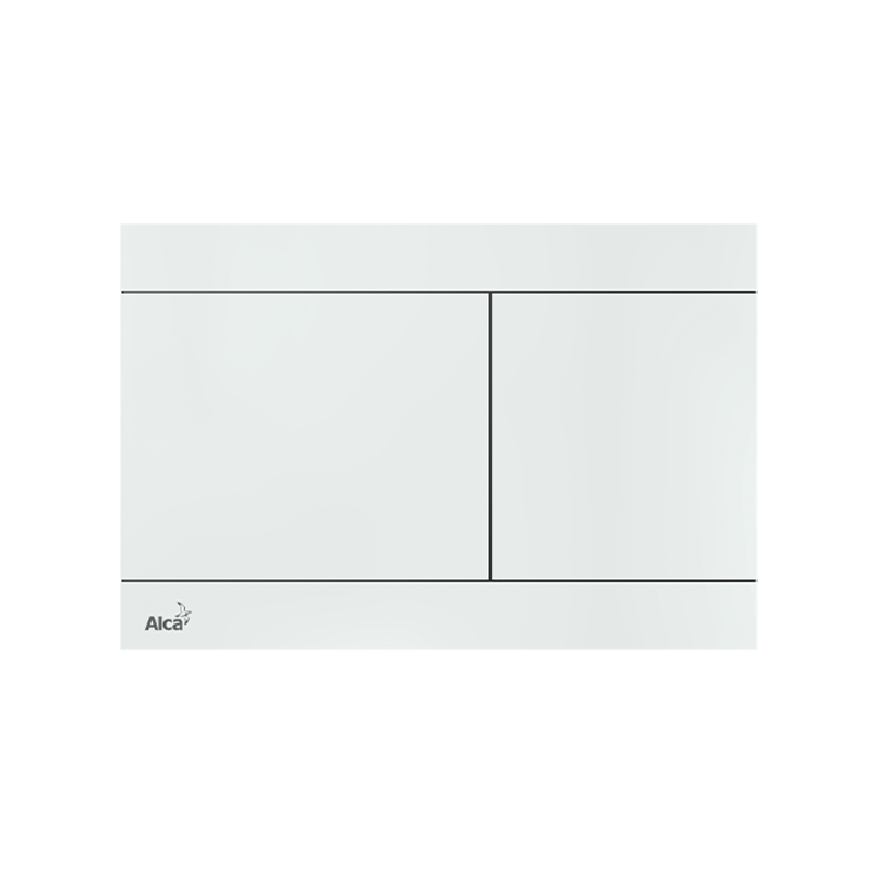 Alca Flat Metal Flush Plate – White
