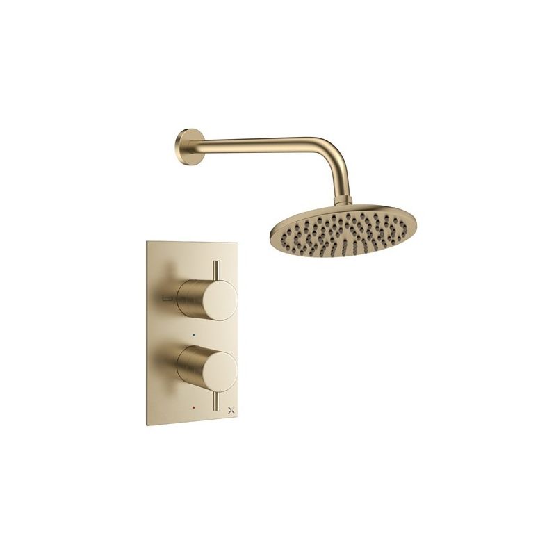 Crosswater Design Shower Set 1 200mm Brushed Brass