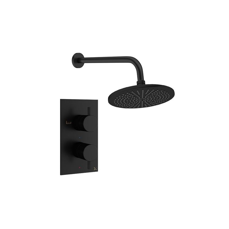 Crosswater Design Shower Set 1 300mm Matt Black