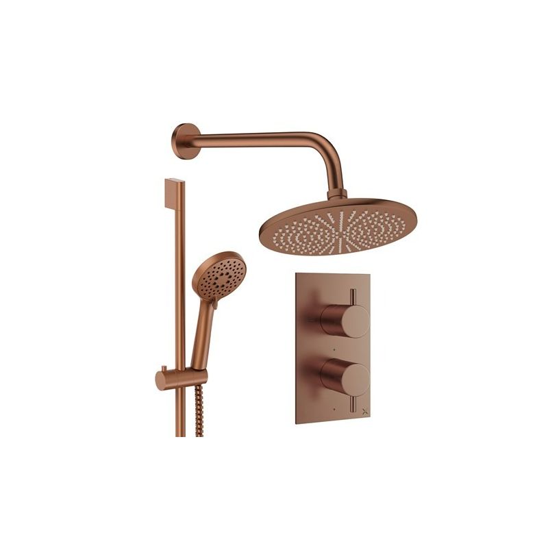 Crosswater Design Shower Set 4 Brushed Bronze 300mm