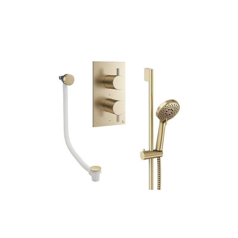 Crosswater Design Shower Set 6 Brushed Brass