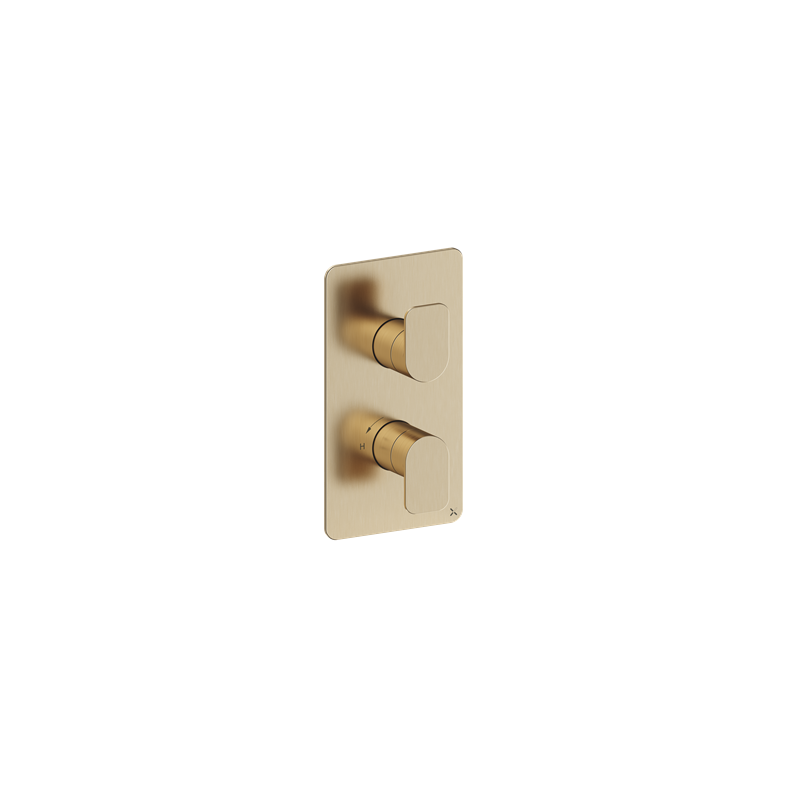 Crosswater Fuse 2 Outlet 2 Handle Valve And Trimset Brushed Brass