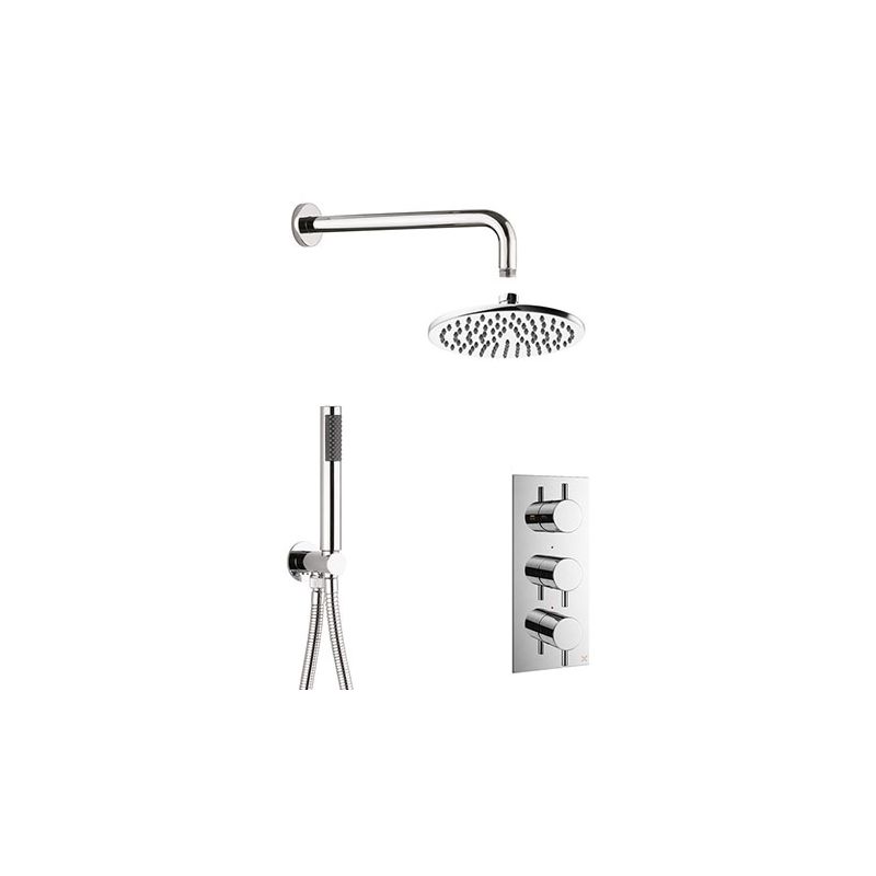 Crosswater MPRO Chrome 2 Outlet 3-Handle Shower Bundle