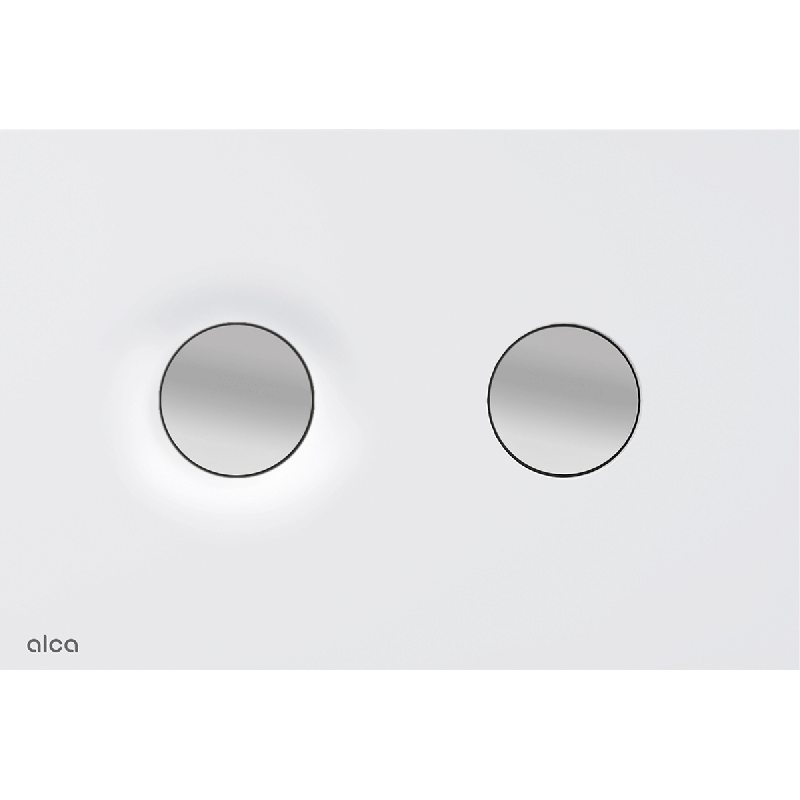 Alca Dot Dot flush plate - matt white/matt chrome