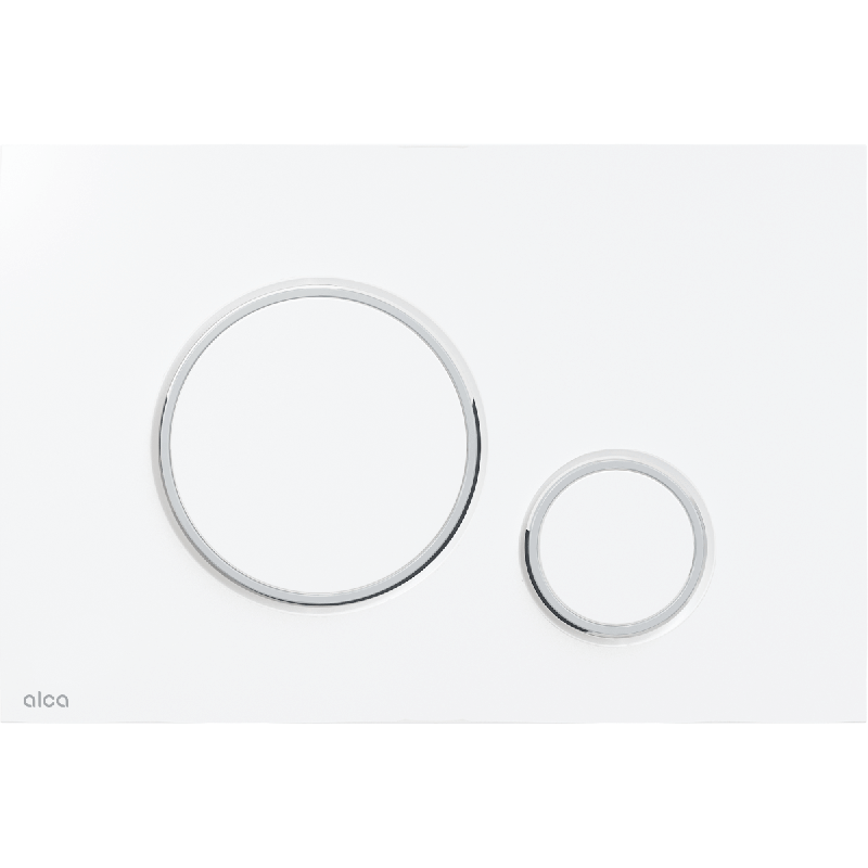 Alca thin flush plate (round) - white/chrome