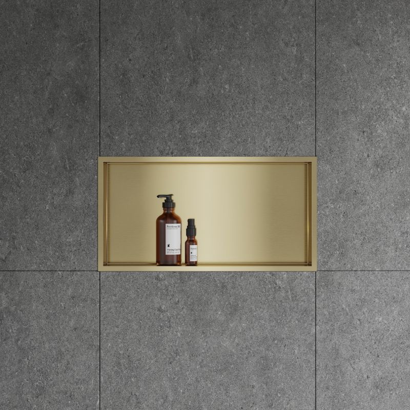 Bath Style Niche Non Lit 600 x 300mm Brushed Brass