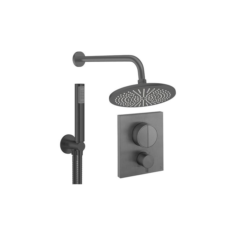 Crosswater Push Shower Set 1 Slate 300mm