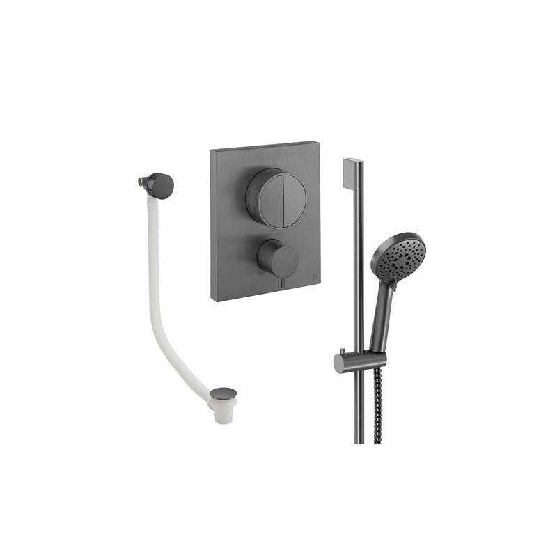 Crosswater Push Shower Set 4 Slate 200mm