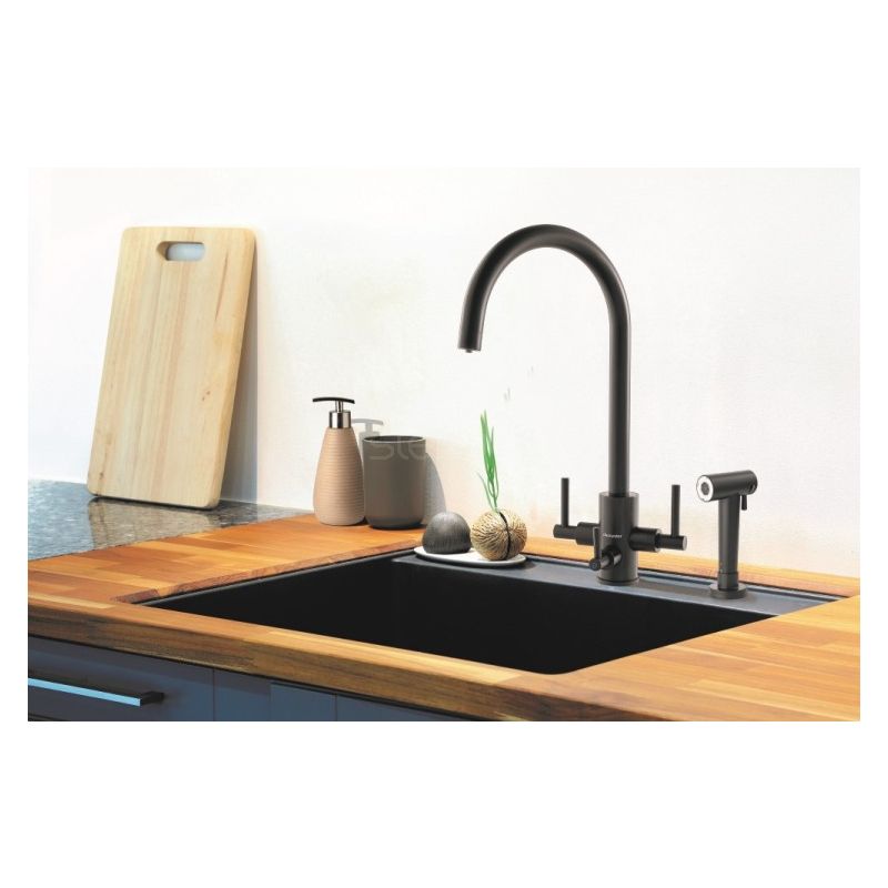 Clearwater Stella Kitchen mixer filter Tap with Rinse Matt Black