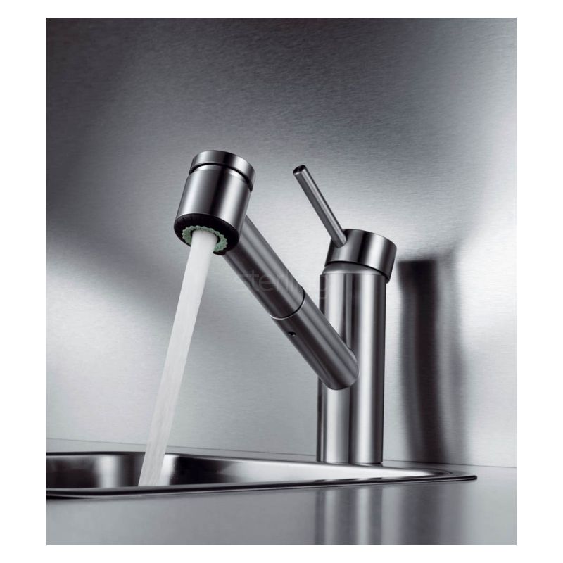 KWC Inox Kitchen mixer tap with pull out spray Stainless Steel