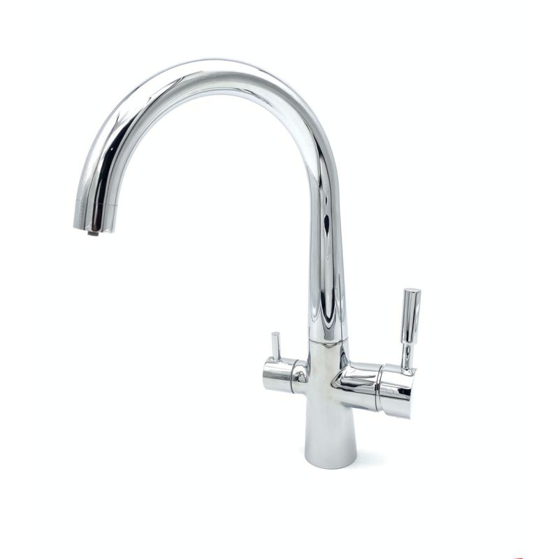 Central Modern Chrome 3-Way (Tri-flow) Kitchen Tap - Chrome