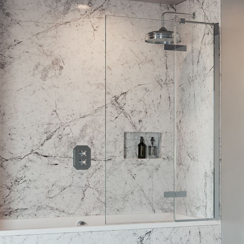 Crosswater Optix 10 Single With Inline Panel Bathscreen Brushed Brass