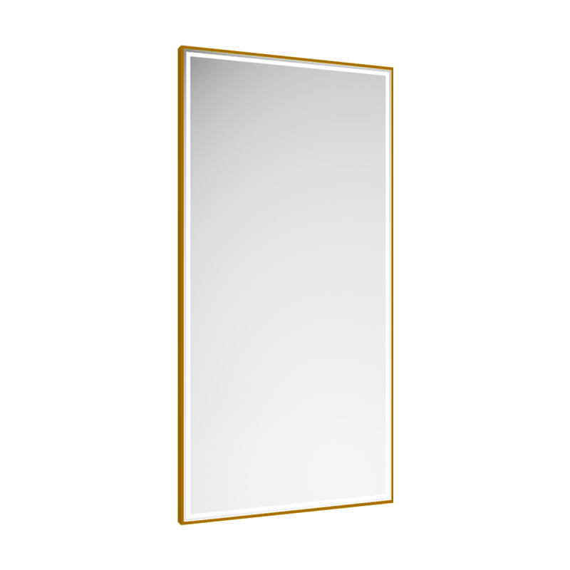 Abacus Line Mirror 800x500 Brushed Brass Effect
