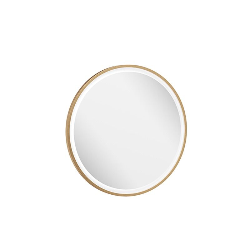 Abacus Round Led Lit Mirror with Heat Pad - Brushed Brass Surround