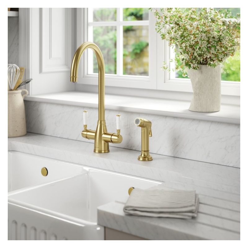 Clearwater Longdon 4n1 with Rinse Kitchen mixer Tap Brushed Bronze