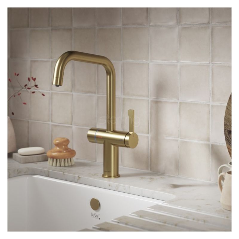 Clearwater Magus 4 4n1 U Spout Kitchen mixer Tap Brushed Brass