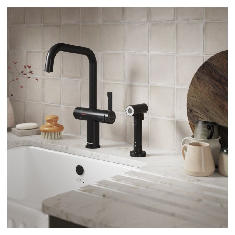 Clearwater Magus 4 U Spout with Rinse Kitchen mixer Tap Matt Black