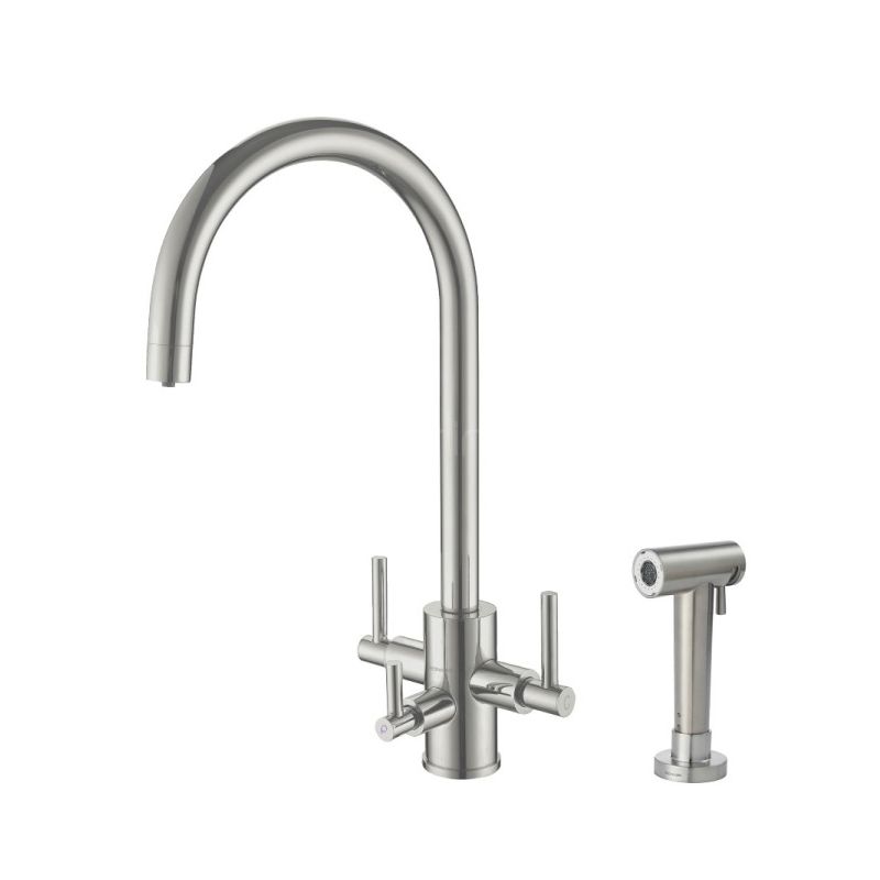 Clearwater Stella Kitchen mixer filter Tap with Rinse Brushed Nickel