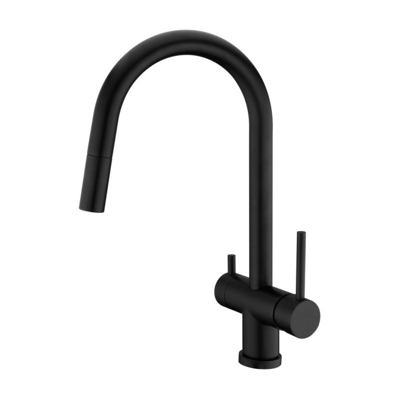 Clearwater Toledo Kitchen mixer Filter Tap with Pull Out spray Matt Black