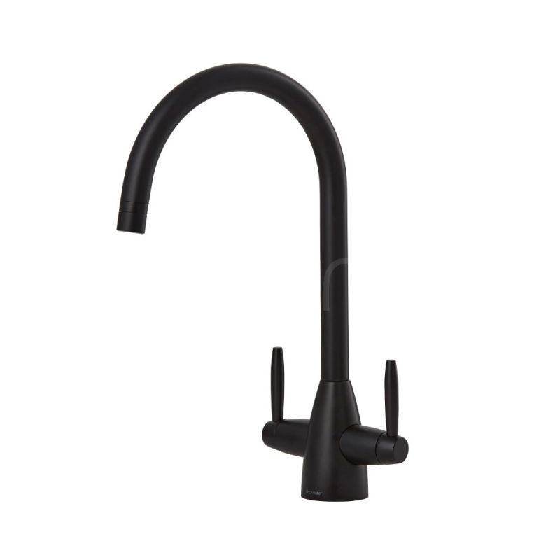 Clearwater Tutti Twin Lever Kitchen mixer Tap Matt Black