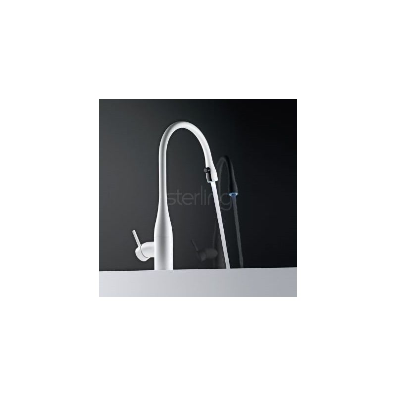 Clearwater Elegance Mono Kitchen mixer Tap with Rinse Brushed Nickel